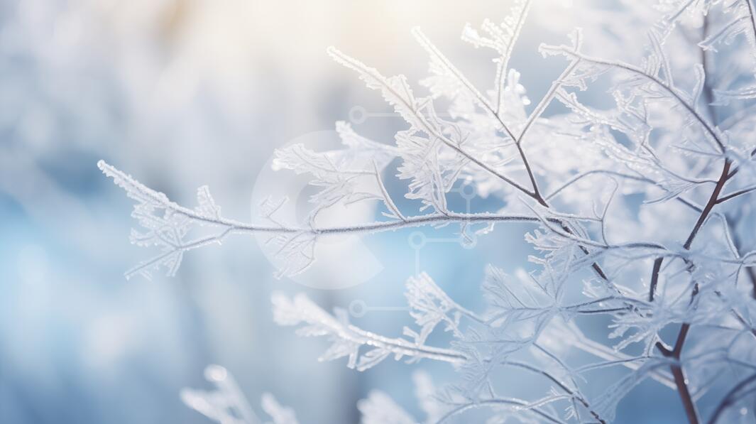 Frosted Tree Branch in Winter stock photo | Creative Fabrica