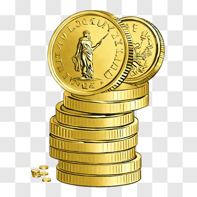 Download Stack of Gold Coins Representing British Pound PNGs Online ...