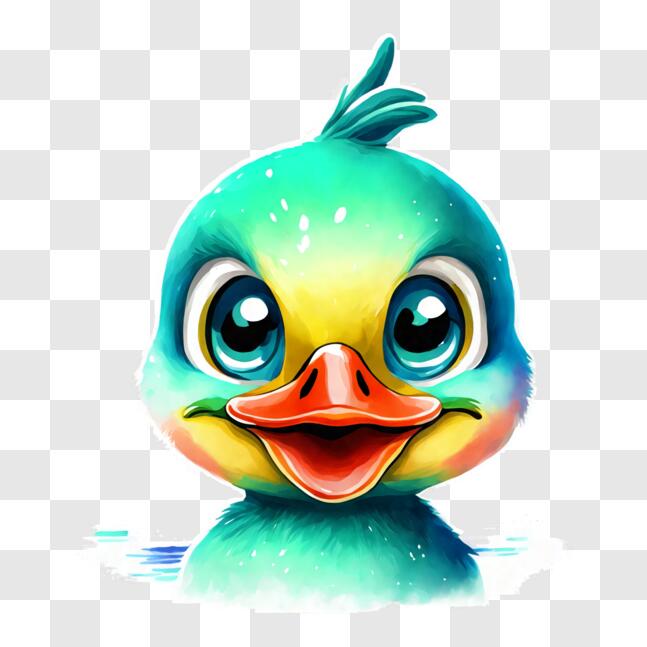 Download Colorful Cartoon Duck Illustration for Promotional Use PNGs ...