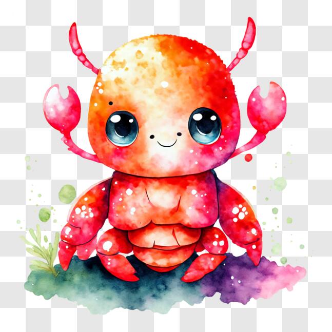 Download Cute Cartoon Crab Sticker Design PNGs Online - Creative Fabrica