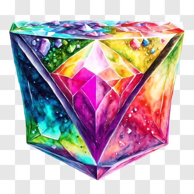 Download Colorful Cube with Diamond Design PNGs Online - Creative Fabrica