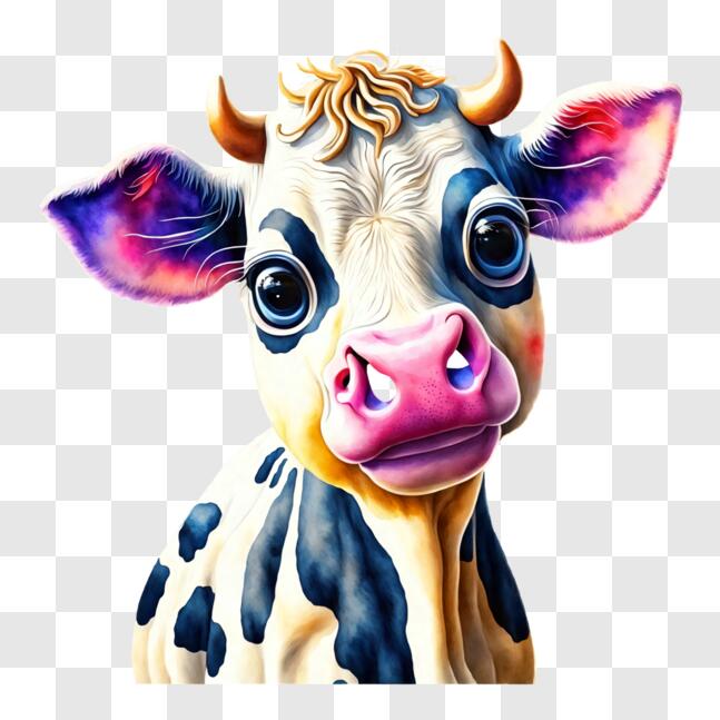 Scarica Installazione artistica di mucche colorate con occhi vibranti e ...