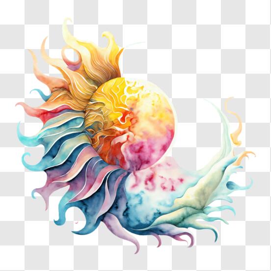 Download Bright and Colorful Sun Art PNGs Online - Creative Fabrica