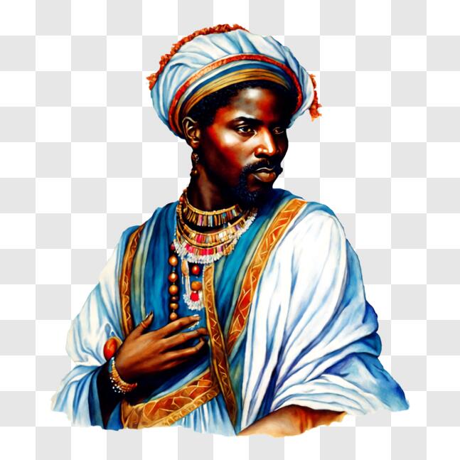 Download Portrait of an African man in traditional attire and jewelry ...