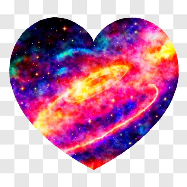 Download Heart Shaped Galaxy with Colorful Stars PNGs Online - Creative ...