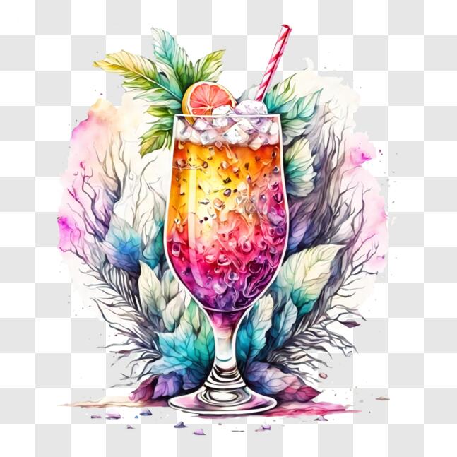 Download Colorful Watercolor Cocktail Illustration for Home and ...