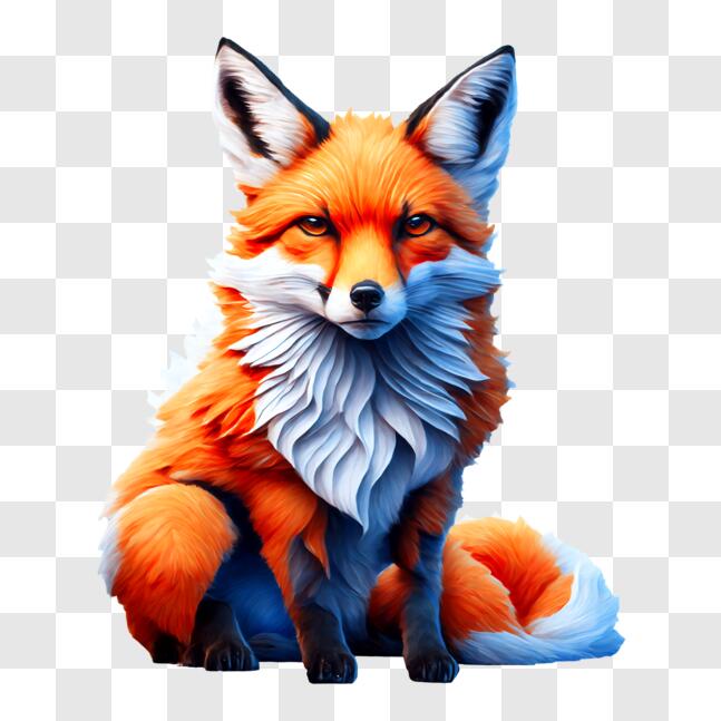 Download Adorable Red Fox Sitting on Hind Legs PNG Online - Creative ...