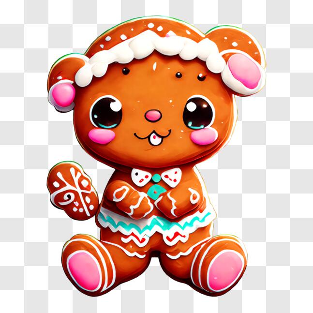 Download Gingerbread Bear Decorated for the Holidays PNGs Online ...