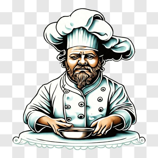 Download Chef preparing food in a restaurant kitchen PNGs Online ...