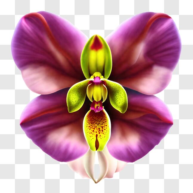 Download Close-up of a Purple and Yellow Orchid Flower with Heart ...