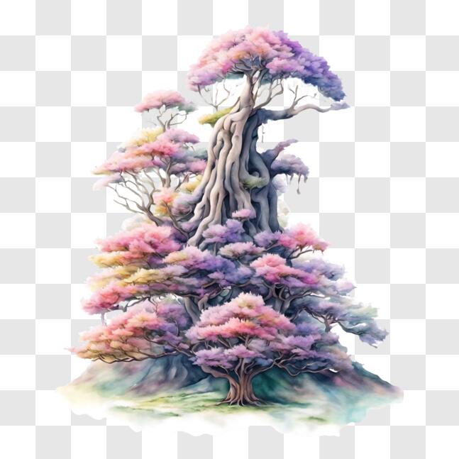 Download Fantasy Tree with Pink Flowers on an Island PNGs Online ...