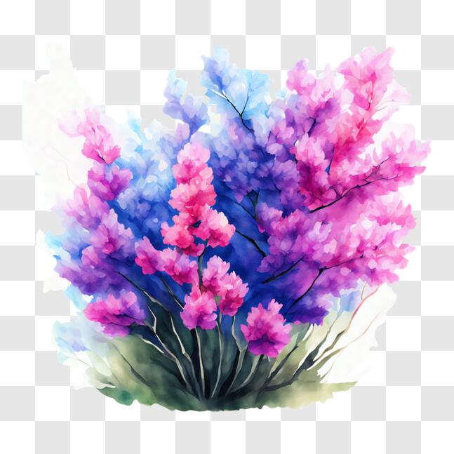 Download Purple and Blue Flower Watercolor Painting PNGs Online ...