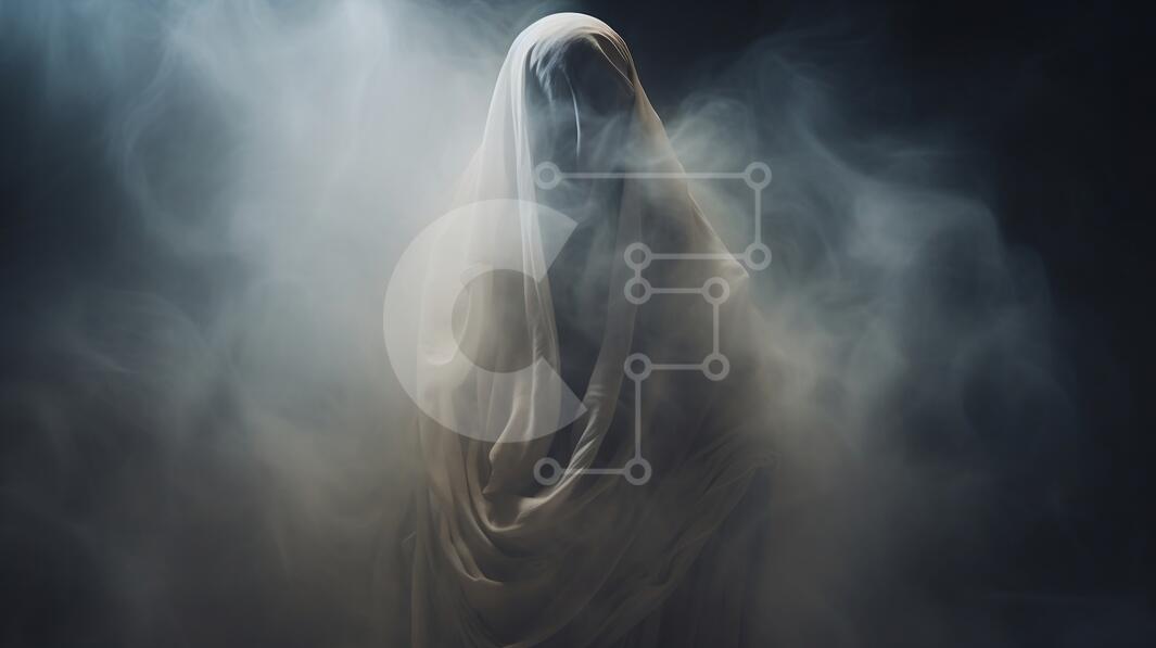 Mysterious Ghost Walking Through Mist stock photo | Creative Fabrica