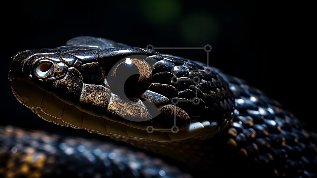 Snake Staring into the Dark stock photo | Creative Fabrica