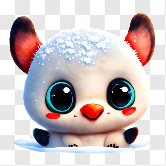 Download Cute Cartoon Animal Playing in the Snow PNG Online - Creative ...