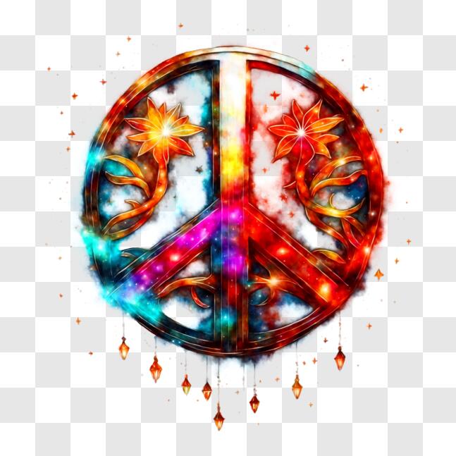 Download Colorful Drip Paint Peace Sign on Black Background PNGs Online ...
