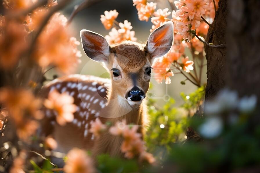Adorable Fawn in Natural Setting stock photo | Creative Fabrica