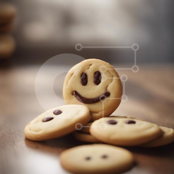 Pile of Smiley Face Cookies stock photo | Creative Fabrica