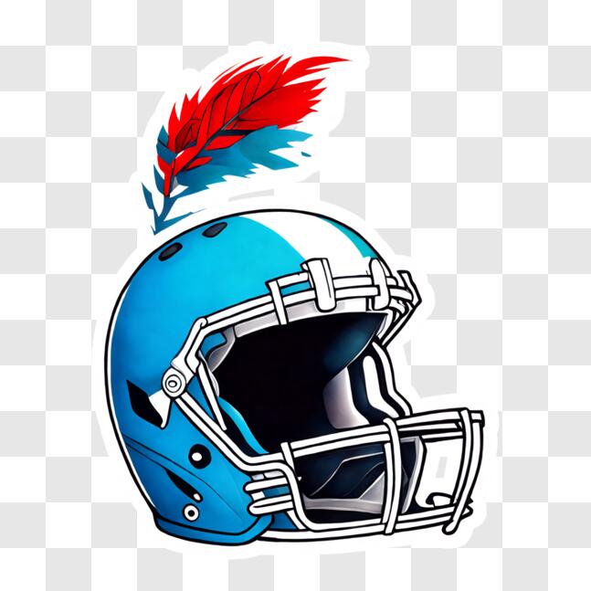 Download Blue and White Football Helmet with Feather PNGs Online ...