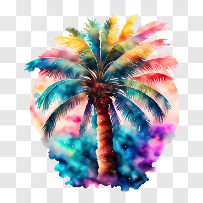 Download Colorful Palm Tree Painting PNGs Online - Creative Fabrica