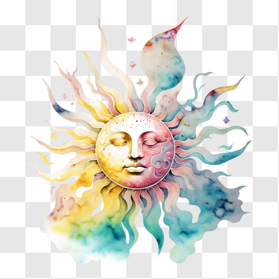 Download Bright and Colorful Sun Art PNGs Online - Creative Fabrica