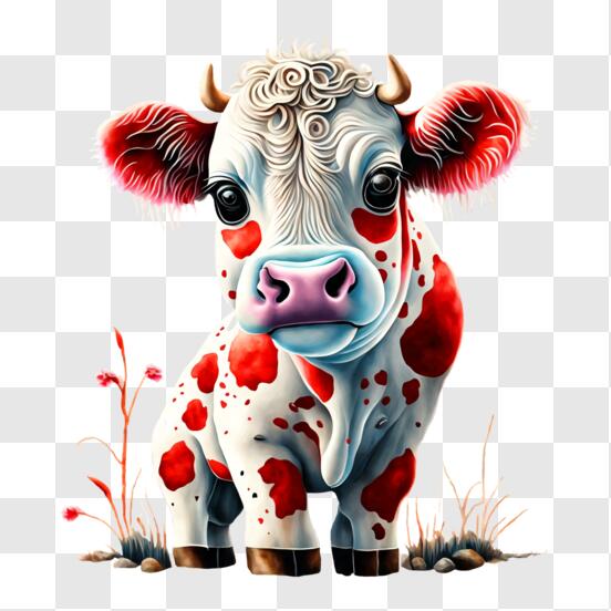 Descarga Vaca Pintada Amigable y Juguetona con Salpicaduras de Colores ...