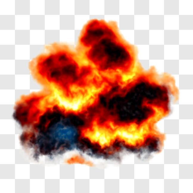 Descarga Explosión de Bola de Fuego Abstracta sobre Fondo Negro PNGs En Línea - Creative Fabrica