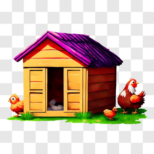 Download Chicken Coop with Chickens, Ducks, and Rabbits PNGs Online ...