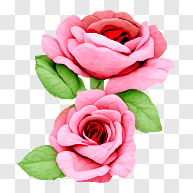 Download Two Pink Roses Blooming on a Black Background PNGs Online ...