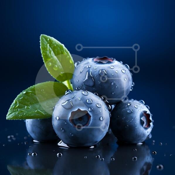 Fresh Blueberries with Water Droplets stock photo | Creative Fabrica