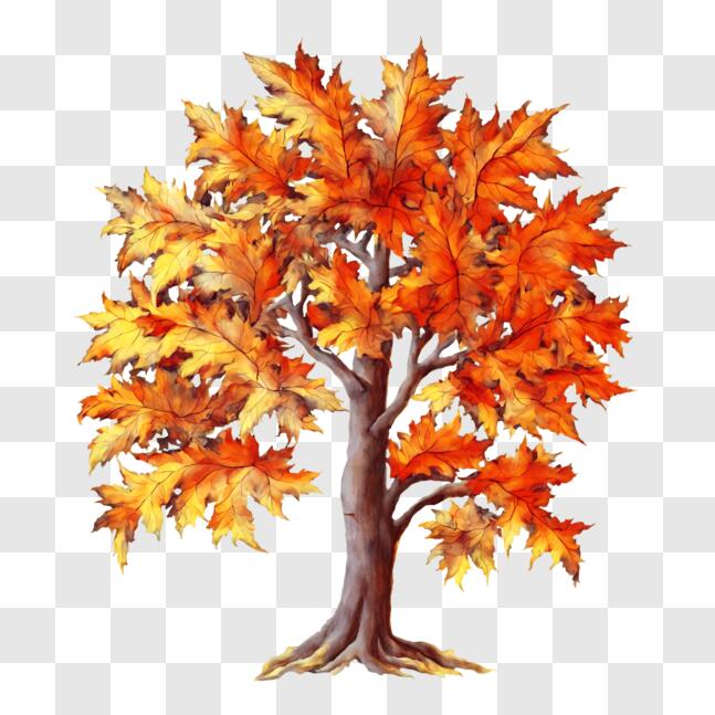Download Autumn Tree with Orange and Yellow Leaves PNGs Online ...