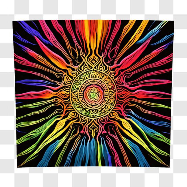 Download Colorful Abstract Sun Tapestry for Home or Office Decoration ...