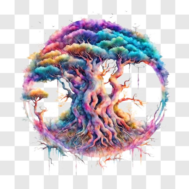 Download Colorful Abstract Tree of Life and Inspiration PNGs Online ...