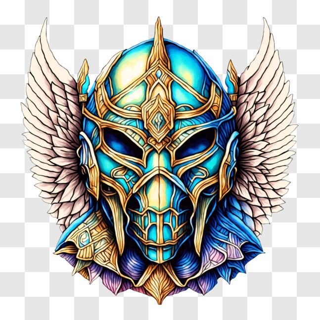 Download Medieval Knight Helmet with Colorful Design PNGs Online ...