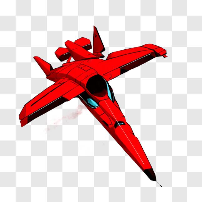 Download Red Fighter Jet Flying in the Air PNG Online - Creative Fabrica