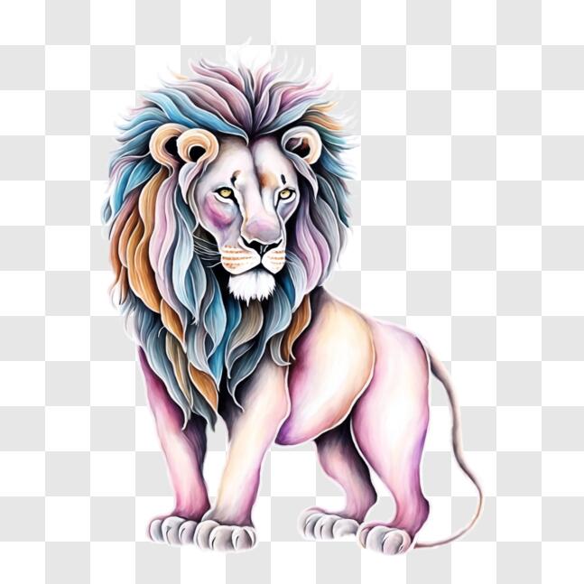 Download Colorful Lion with Leo Zodiac Sign PNGs Online - Creative Fabrica