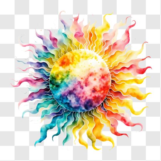 Download Vibrant and Energetic Sun Artwork PNG Online - Creative Fabrica