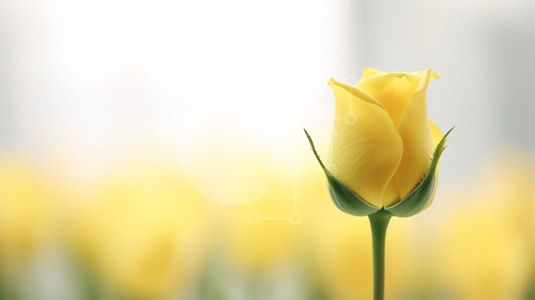 Yellow Rose in a Beautiful Garden stock photo | Creative Fabrica