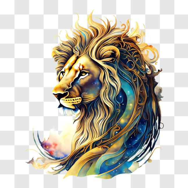 Download Lion's Head Illustration with Zodiac Signs PNGs Online ...