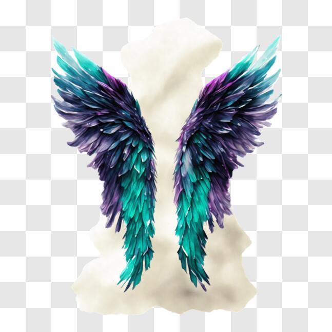Download Blue and Purple Angel Wings on a White Background PNGs Online ...