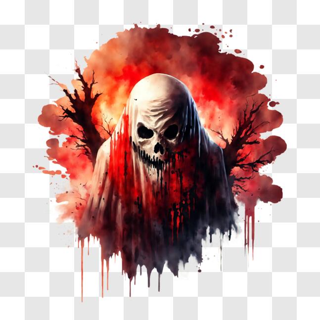 Download Horror Skull with Dripping Blood PNGs Online - Creative Fabrica