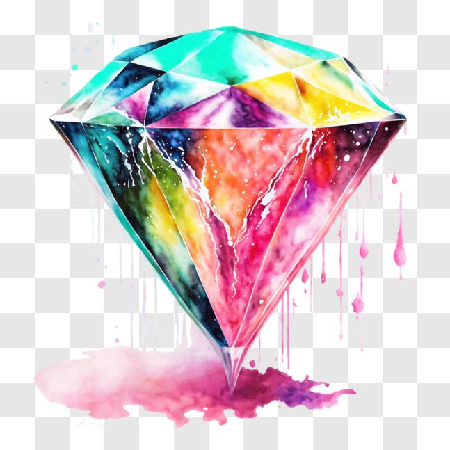 Download Colorful Painted Diamond Art Piece PNGs Online - Creative Fabrica