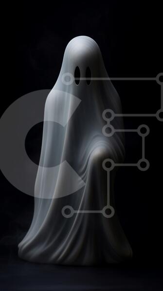 Spooky White Ghost Statue for Halloween stock photo | Creative Fabrica