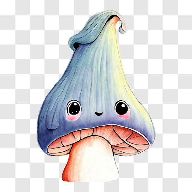 Descarga Lindo hongo con colores azul brillante y rosa sobre fondo ...