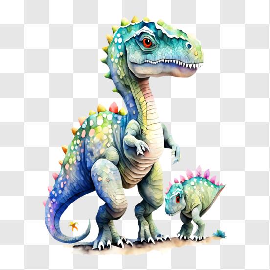 Download Colorful T-Rex and Trilobite Dinosaurs Standing Together PNGs ...