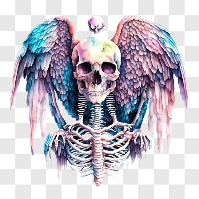 Download Colorful Angel with Wings and Skeleton PNGs Online - Creative ...