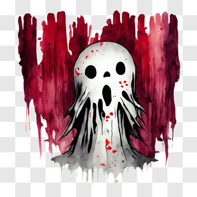 Download Abstract Ghost Illustration with Dripping Blood PNGs Online ...