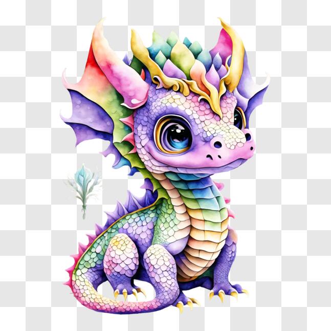 Download Colorful Dragon Print on Black Background PNGs Online ...