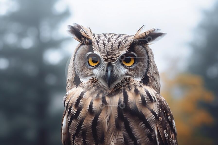 Captivating Image of an Owl Staring at the Viewer stock photo ...