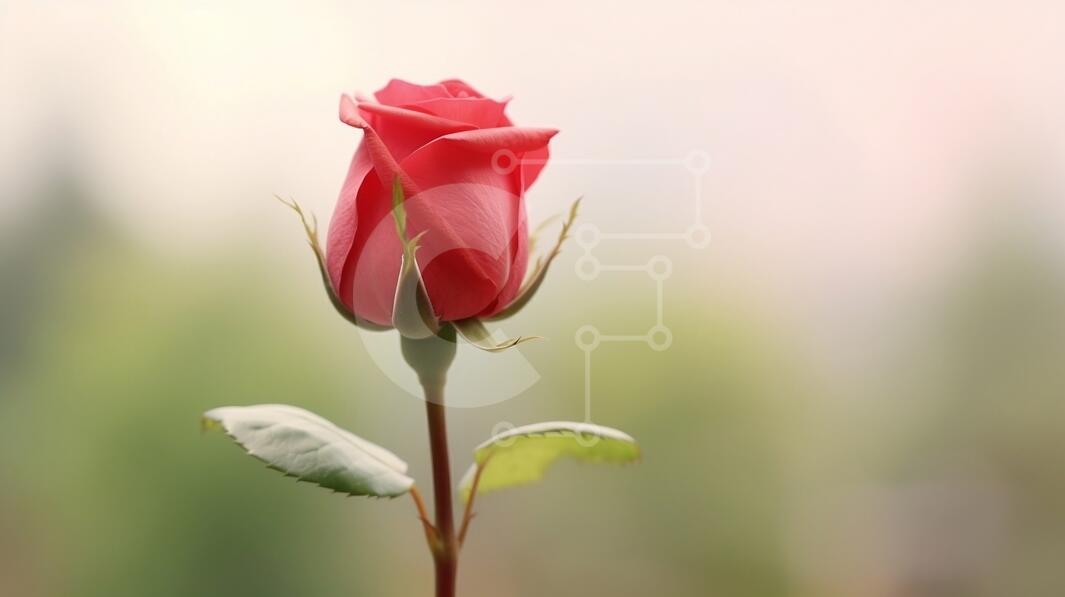 Beautiful Single Red Rose stock photo | Creative Fabrica